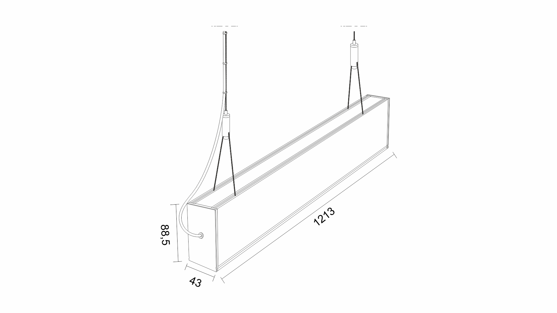 LUMINES DULIO Linear LED Luminaire - silver anodized - 4000K - 120cm ...